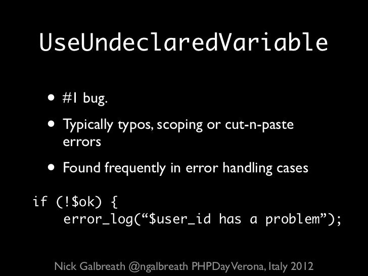 Static Analysis for PHP, from PHPDay Italy 2012
