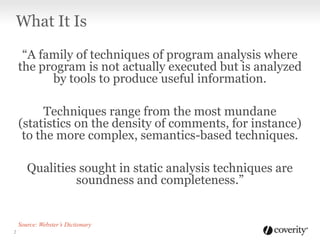 Static Analysis Primer | PPTX