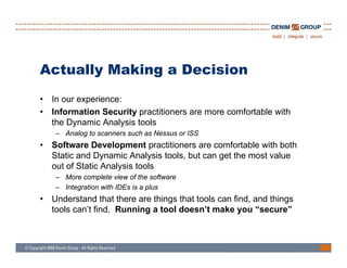 Static Analysis Techniques For Testing Application Security - Houston ...