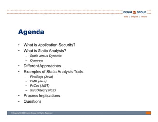 Static Analysis Techniques For Testing Application Security - Houston ...