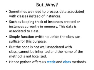 Advanced Python : Static and Class Methods | PPT