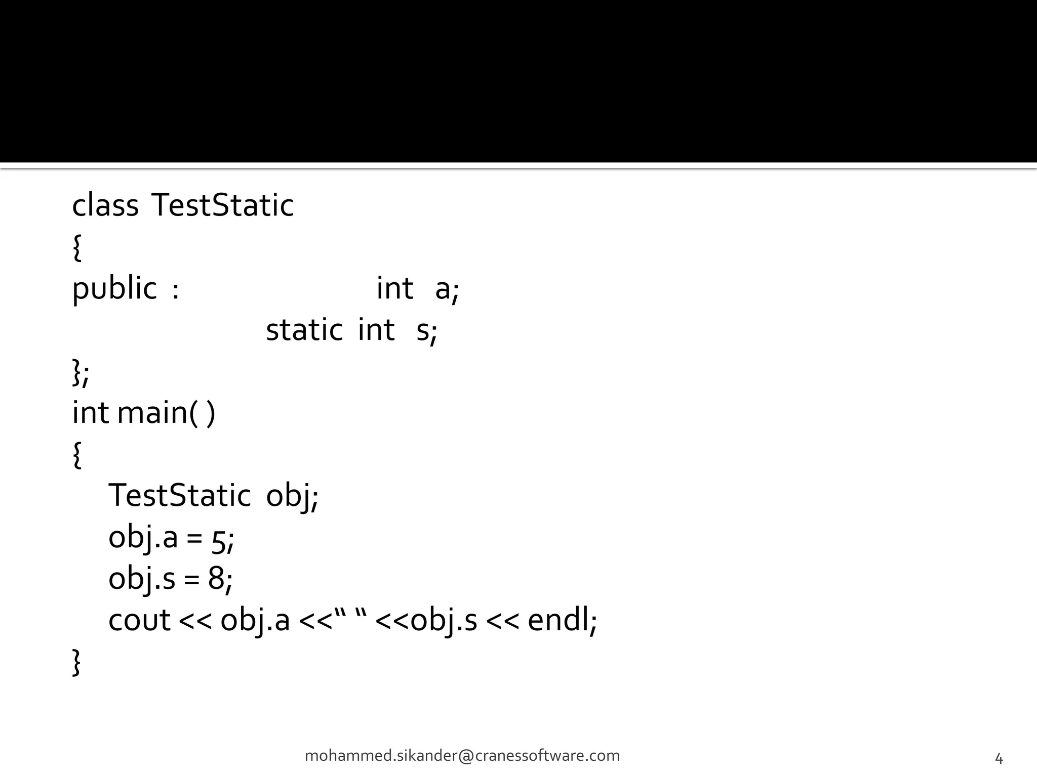 Static and const members | PPT