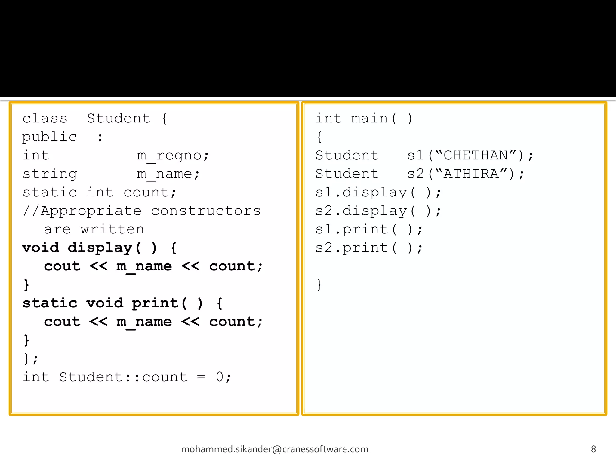 Static and const members | PPT