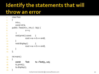 Static and const members | PPT
