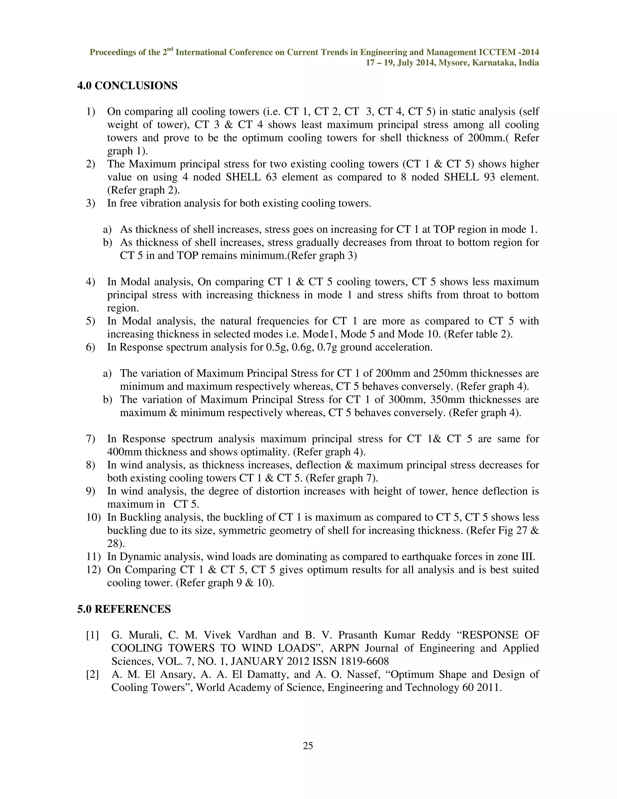 Static and dynamic analysis of hyperbolic cooling tower | PDF