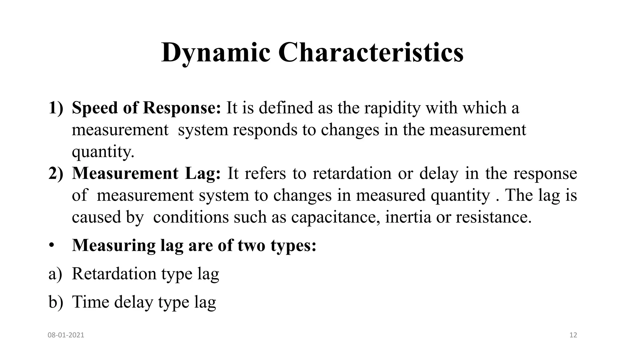 Static And Dynamic Characteristics Of Measuring Instrument Ppt