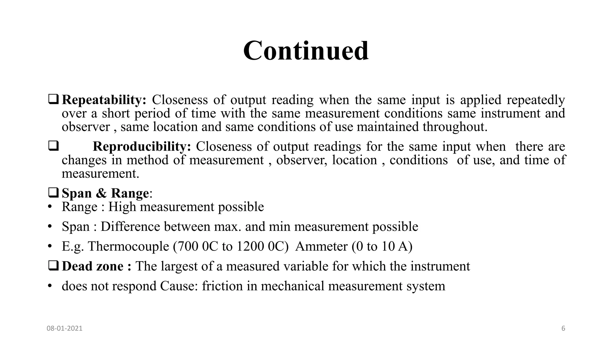 Static and Dynamic characteristics of Measuring Instrument | PPT