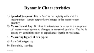 Static and Dynamic characteristics of Measuring Instrument | PPT
