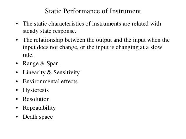 Static And Dynamic Characteristics Of Instruments