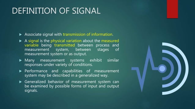 Static and dynamic characteristics of signals | PPT