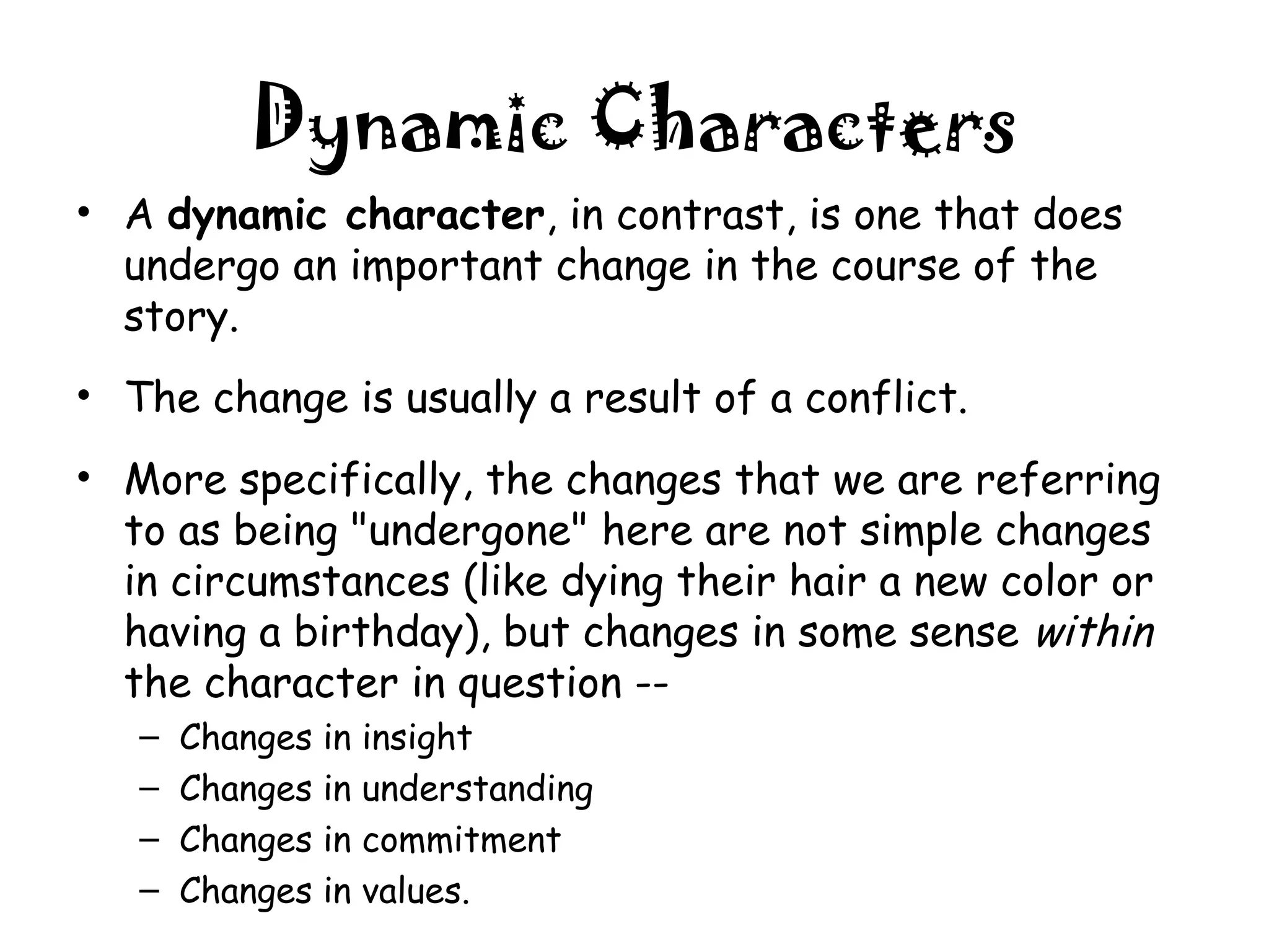 Static and dynamic characters | PPT