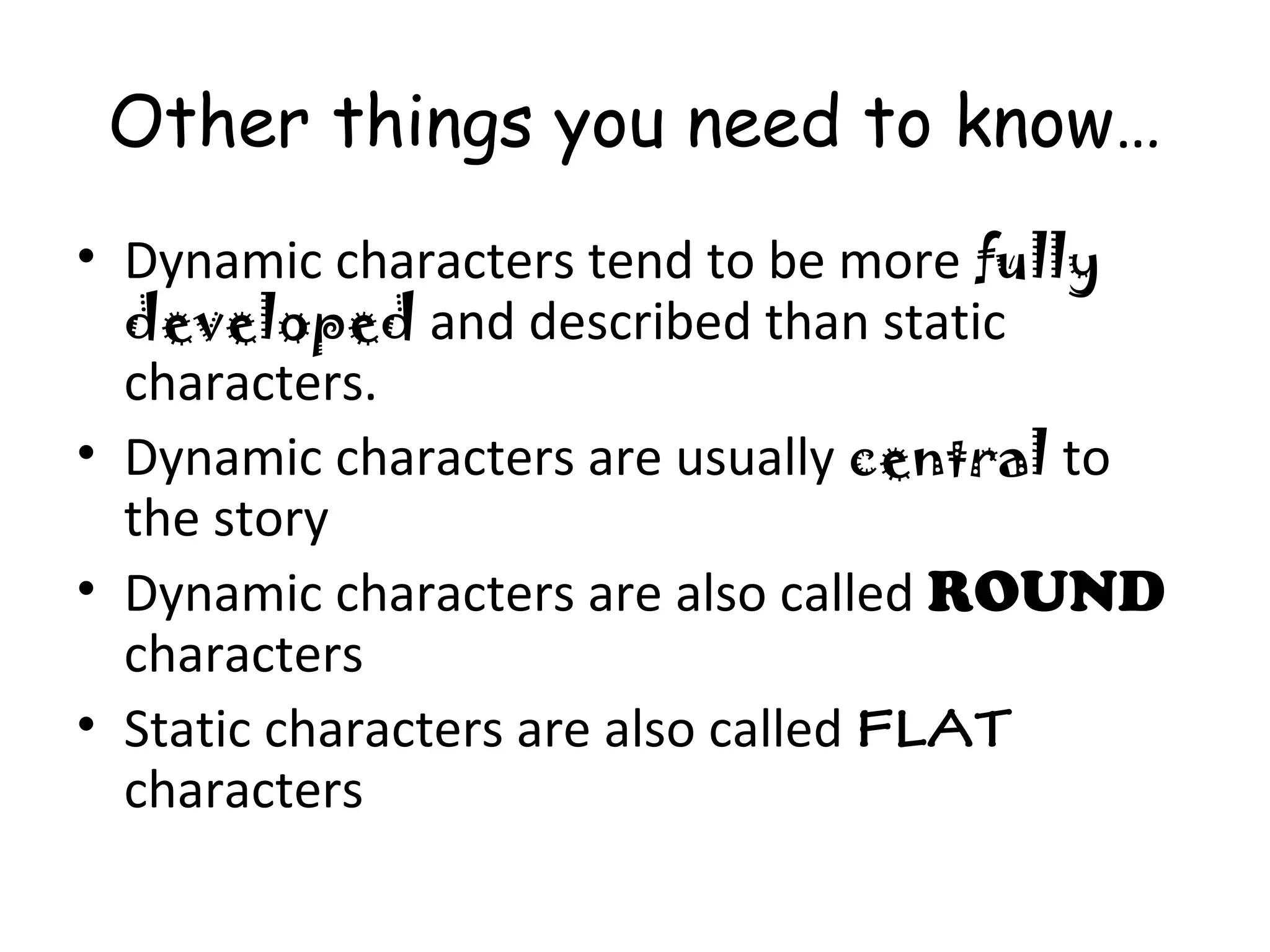 Static and dynamic characters | PPT