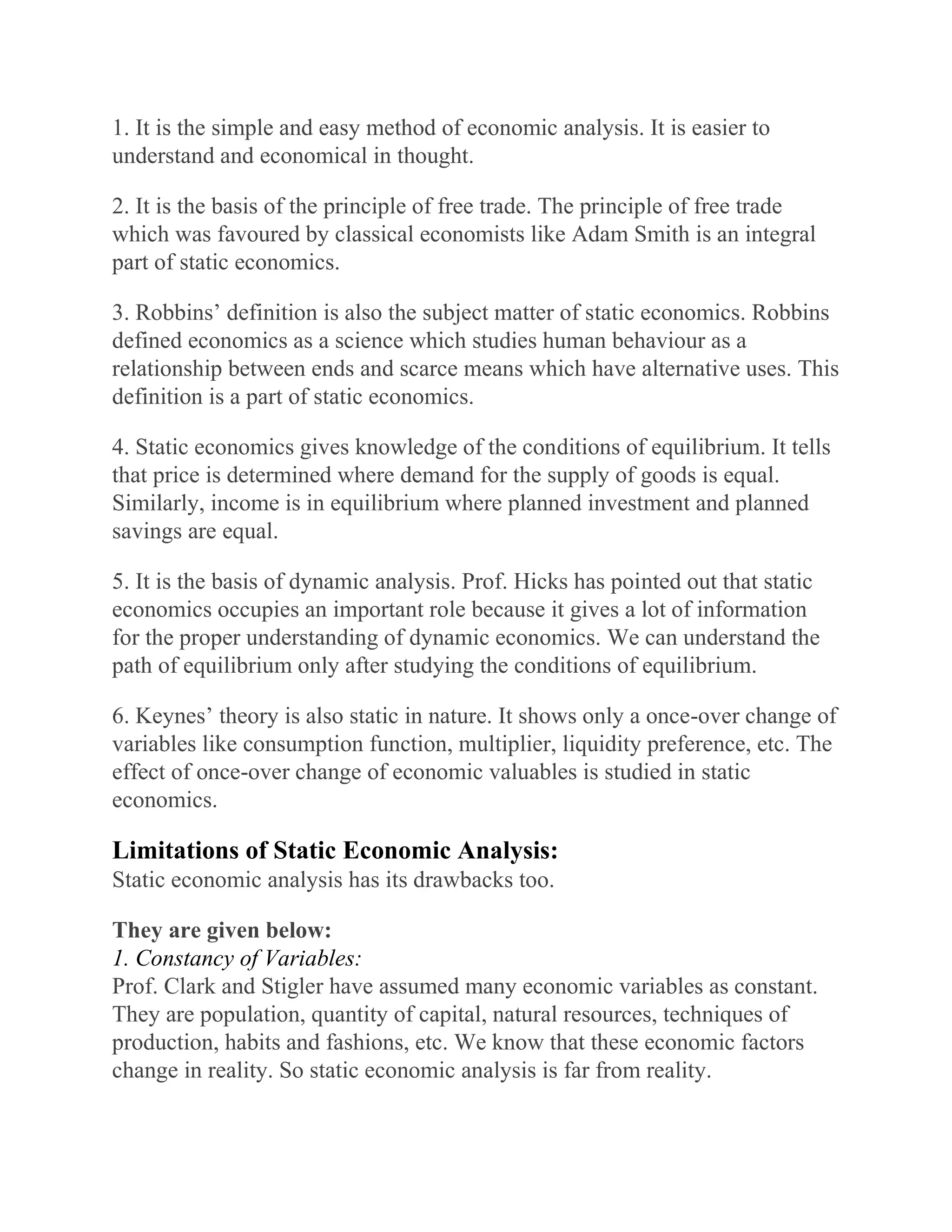 Static and dynamic economics | PDF