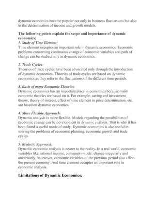 Static and dynamic economics | PDF