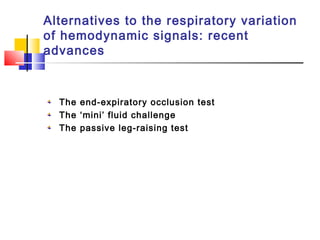 Static and dynamic indices of hemodynamic monitoring | PPT