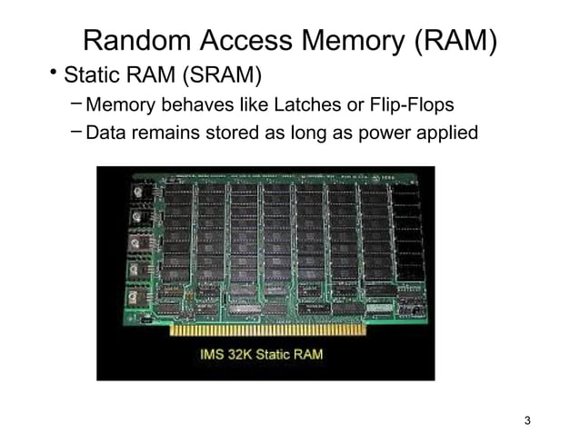 Static and dynamic memories | PPT | Data Storage and Warehousing | Computing