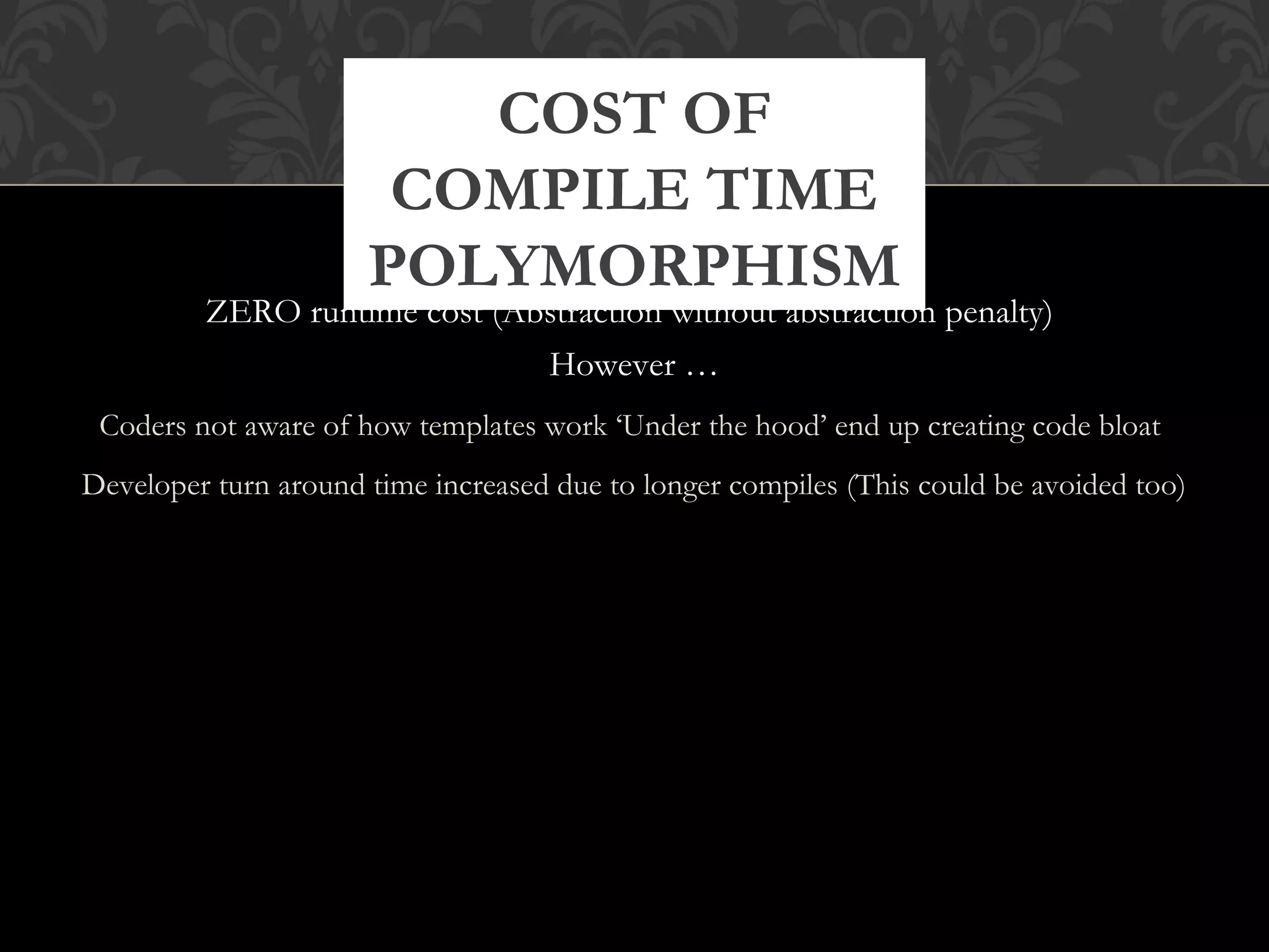 Static and dynamic polymorphism | PPT | Free Download