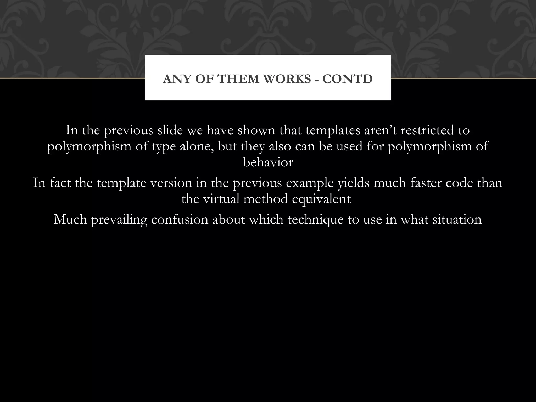Static and dynamic polymorphism | PPT