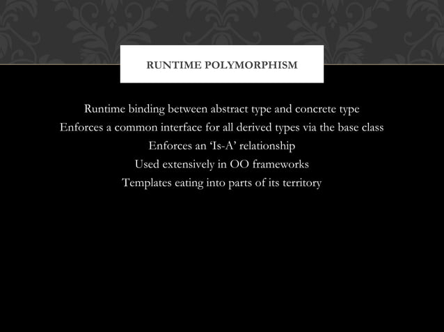 Static and dynamic polymorphism | PPT