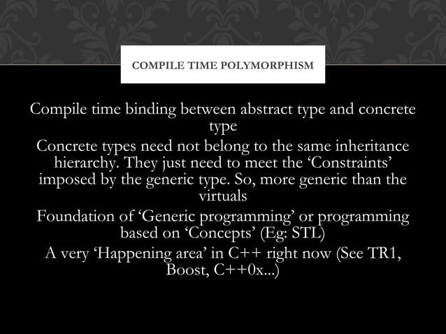 Static and dynamic polymorphism | PPT