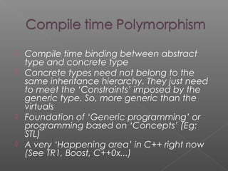 Static and dynamic polymorphism | PPT