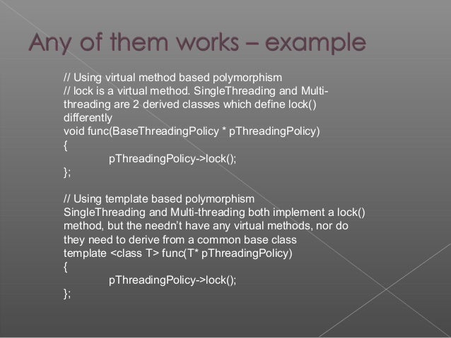 Static and dynamic polymorphism