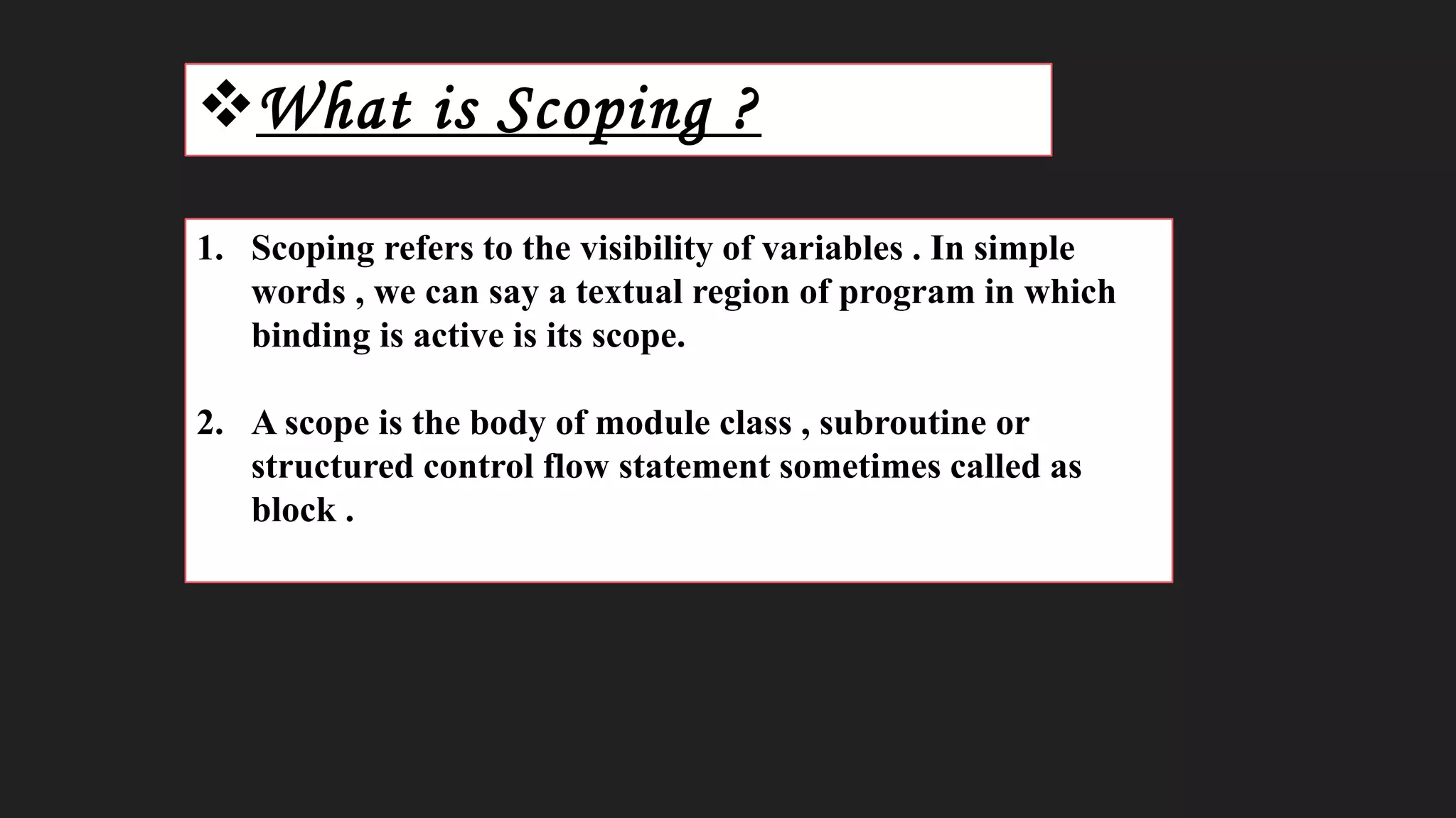 Static and dynamic scoping | PPTX Static and dynamic scoping | PPTX