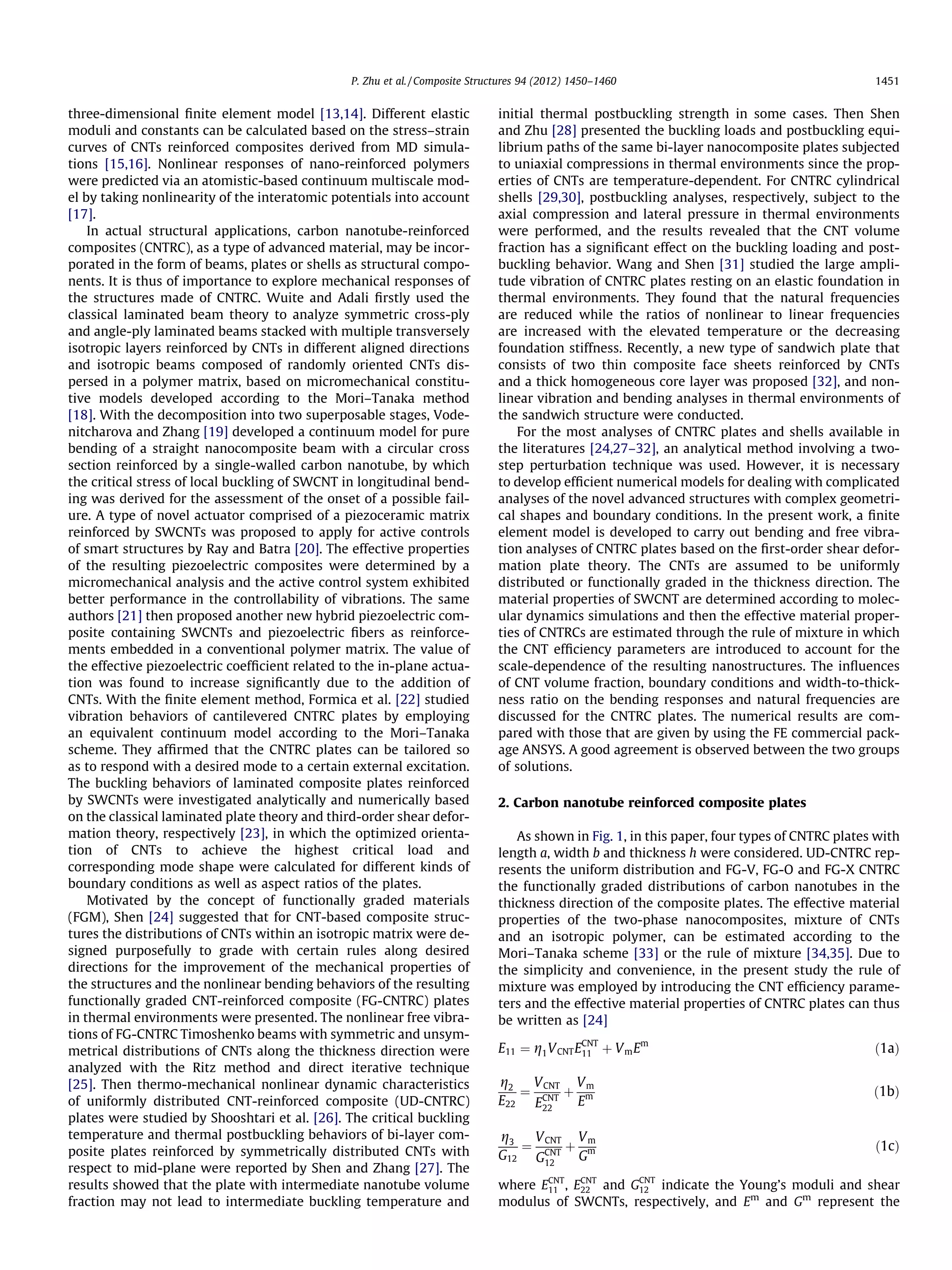 Static And Free Vibration Analyses Of Carbon Nanotube Reinforced Composite Plates Pdf
