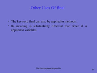 Static blocks, final variables .19 | Programming Languages | Computing