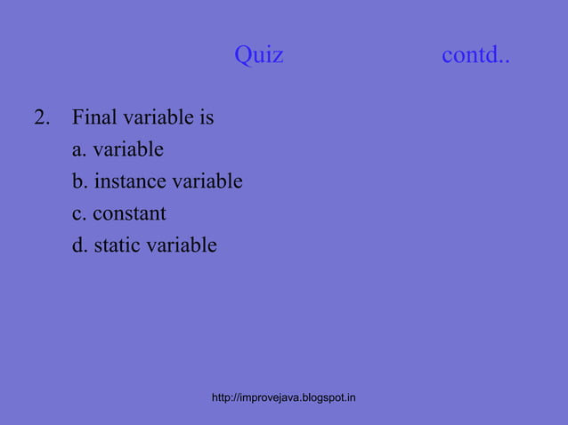 Static Blocks Final Variables 19 Programming Languages Computing 2041