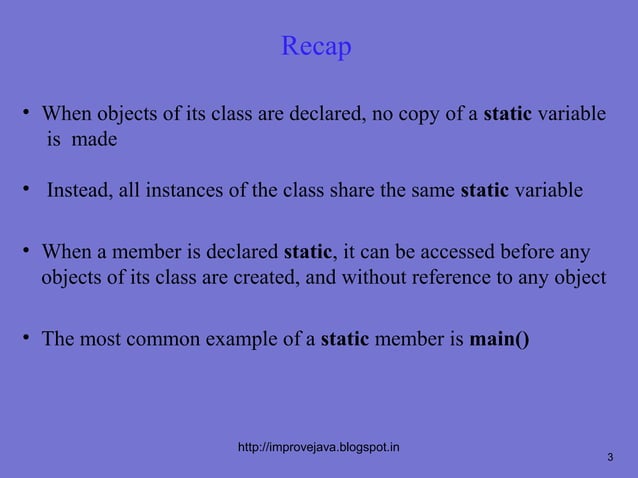 Static Blocks Final Variables 19 Programming Languages Computing
