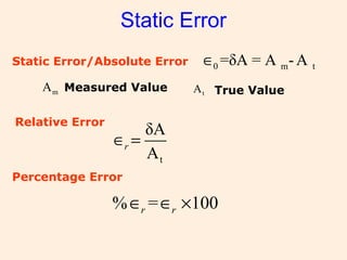 Static characteristics of Instruments | PPT