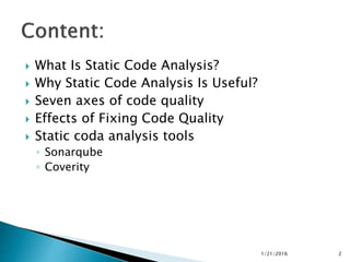 Static code analysis | PPT