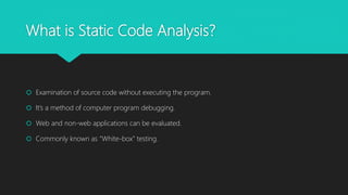 Static Code Analysis | PPT