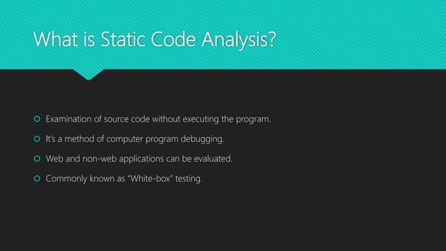 Static Code Analysis | PPT