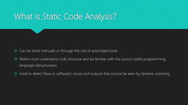 Static Code Analysis | PPT