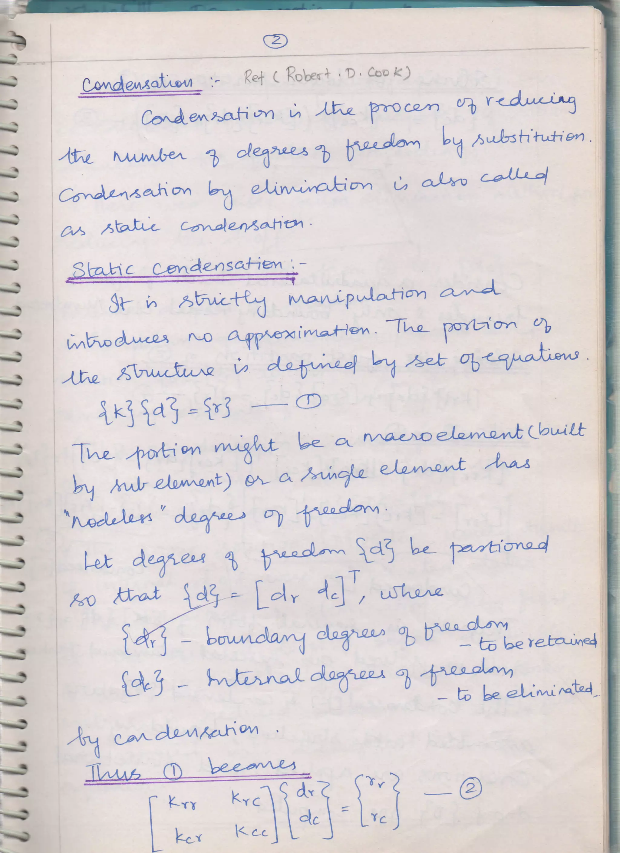 Static condensation | PDF