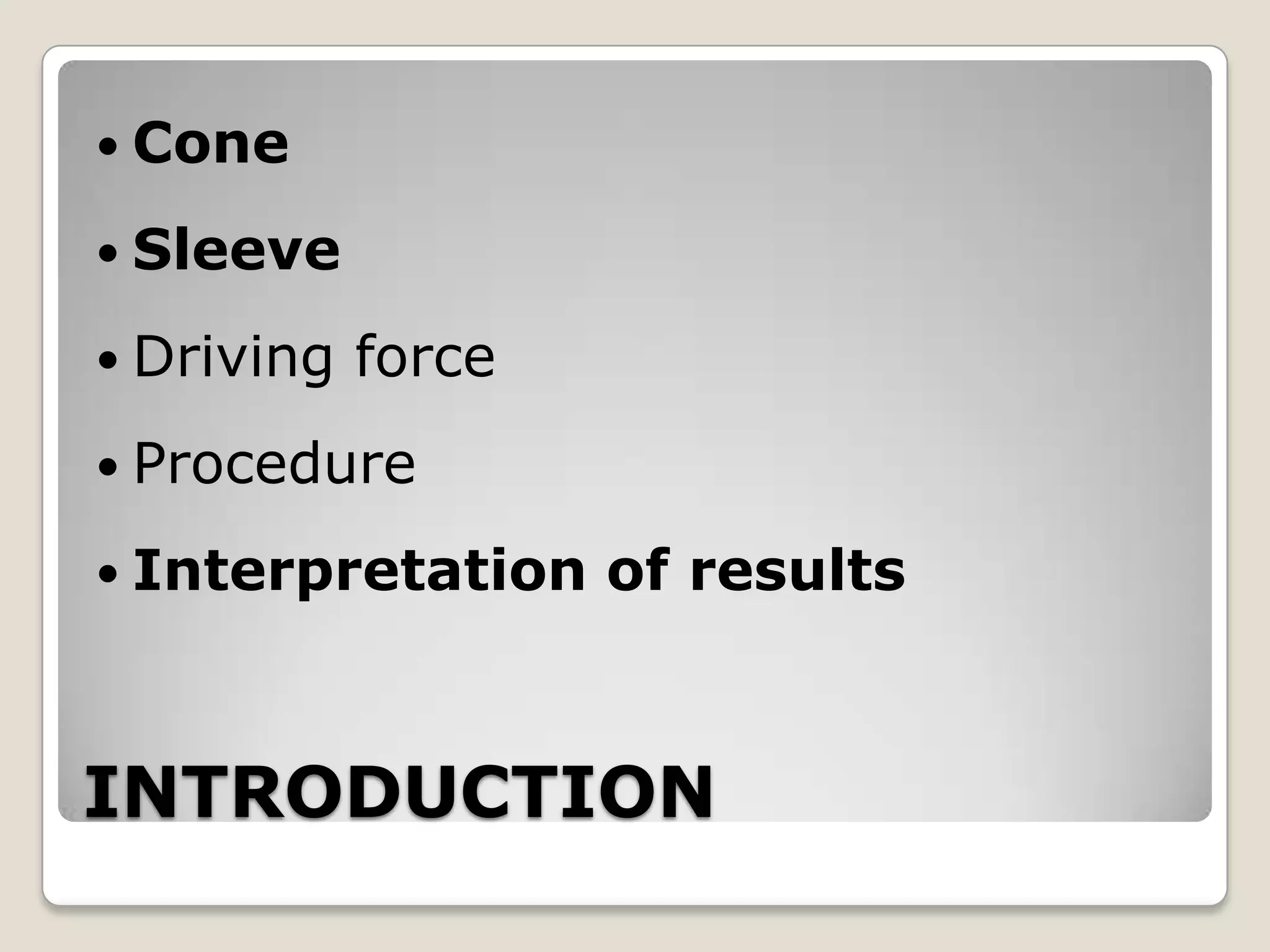 Static cone penetration test-basics | PPSX