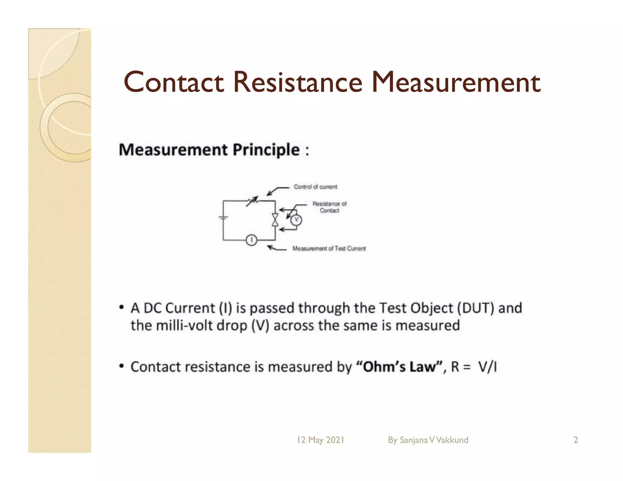 Static Contact Resistance Test Kit - SCOPE Product | PDF