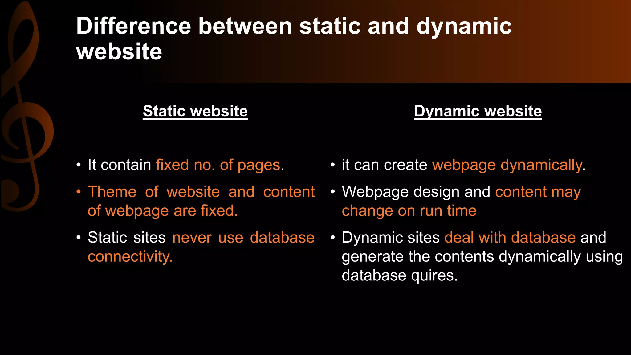 Static dynamic and active web pages | PPTX