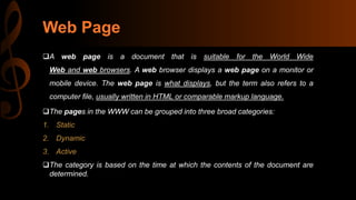 Static dynamic and active web pages | PPTX