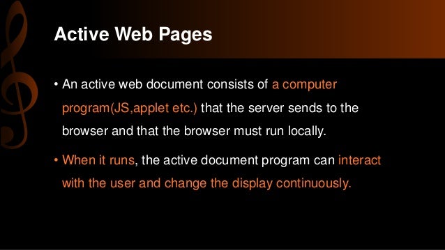 Static dynamic and active web pages