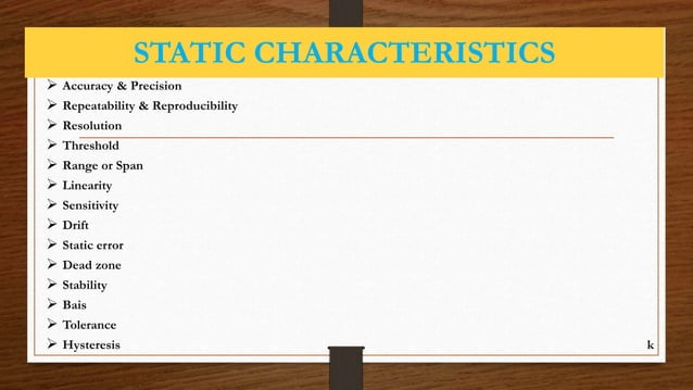 Static & dynamic characteristics of instruments | PPTX