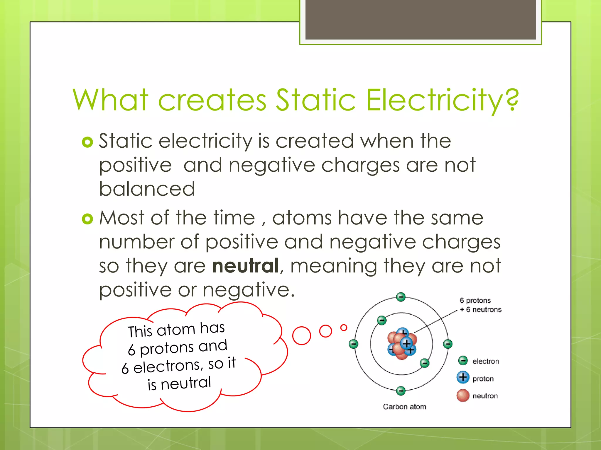 Static electricity U6L2 Notes | PPT