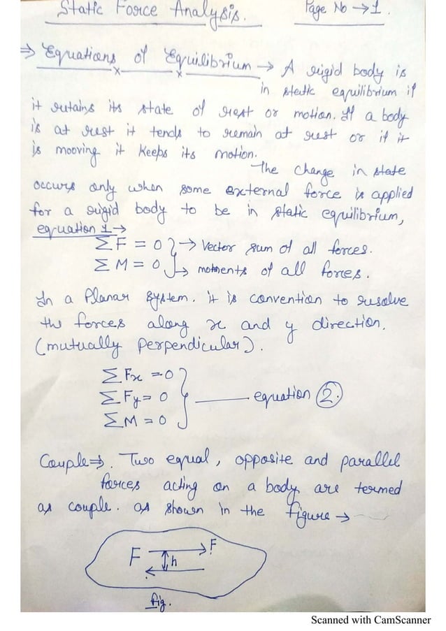 Static force analysis | PDF
