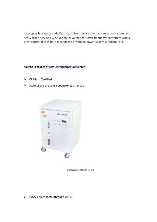 Static Frequency Converter
