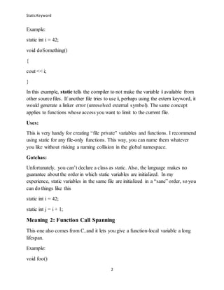 Static keyword u.s ass.(2) | PDF