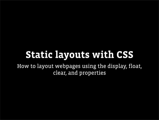 Static layouts with css | PDF | Web Design and HTML | Internet