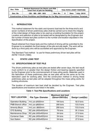 Static load test method statement cm - ms- bw - 003 | DOC