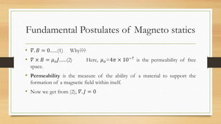 Static Magnetic Field(Electromagnetic Fields and Waves) | PPT